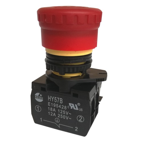 KEDU HY57B Round Emergency Stop Pushbutton Switches 125V/250V 18A/12A ...