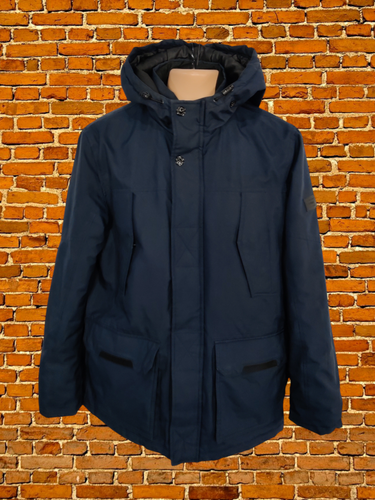 MENS JACK & JONES CORE SIZE UK MEDIUM NAVY LIGHT PADDED PARKA ZIP UP ...
