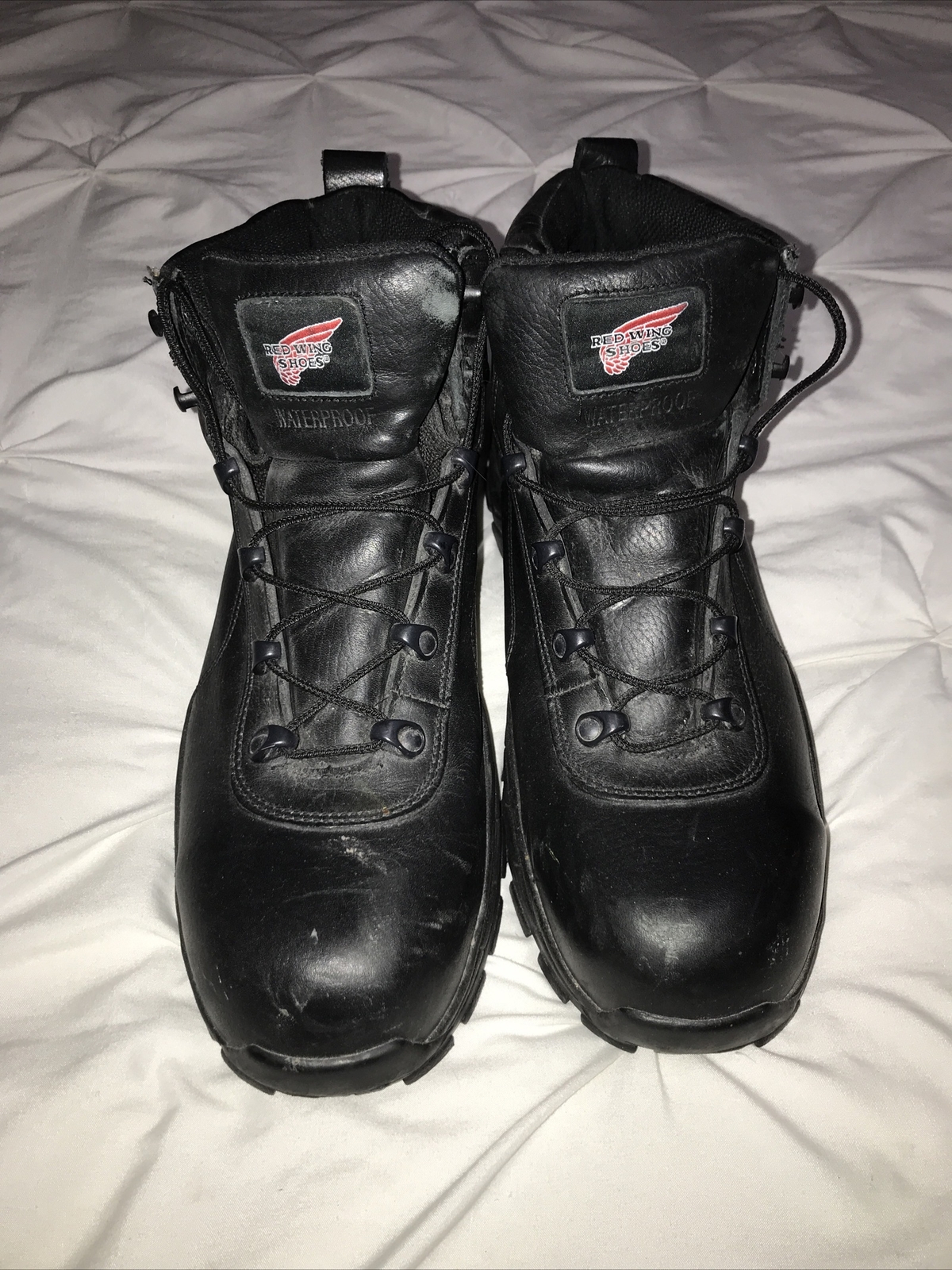 RED WING Men Work Boots Black Size 12 Steel-Toe 2413-11 Leather Made In ...