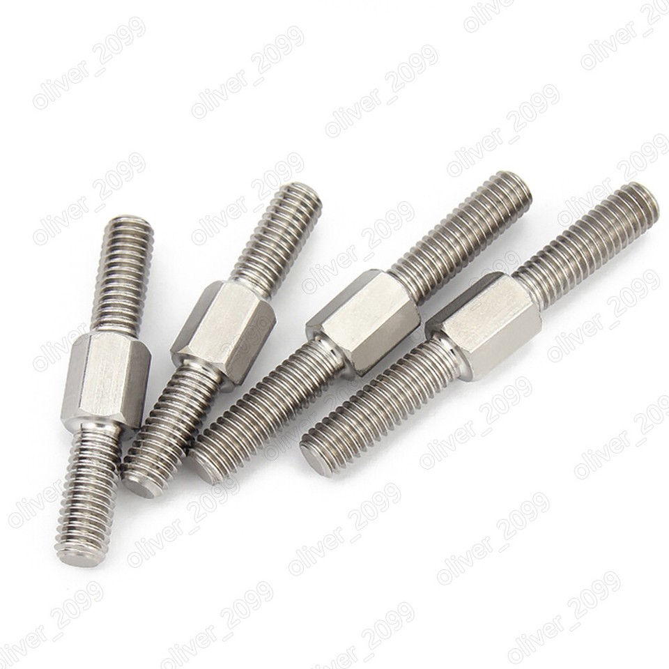 304 Stainless Steel Hex Head Double End Studs Rods Right Left hand ...