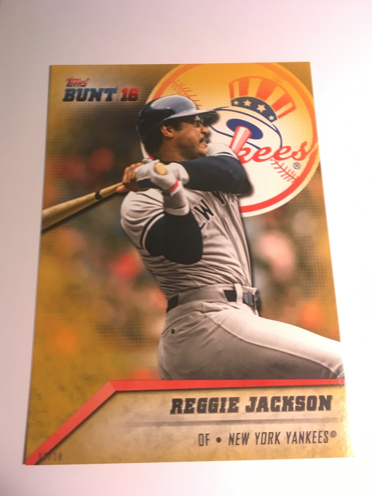 2016 Topps BUNT 5x7 Reggie Jackson Yankees 118 Gold #’d 04/10 Physical ...