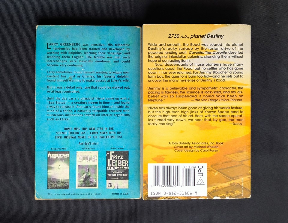 Lot Of 7 Larry Niven Books - Ringworld Inferno Ptavvs Gift Earth ...