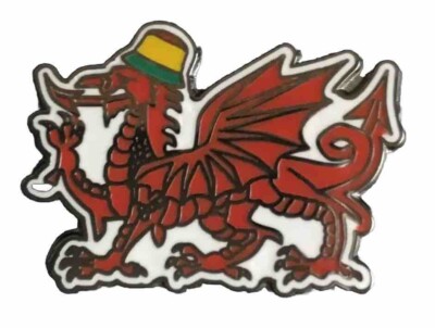 WALES RED DRAGON & BUCKET HAT PIN BADGE CYMRU ST DAVID'S DAY FREE UK ...