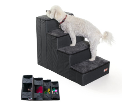 K&H Collapsible Pet Stair Steps with Storage Gray / Charcoal 4 Steps ...
