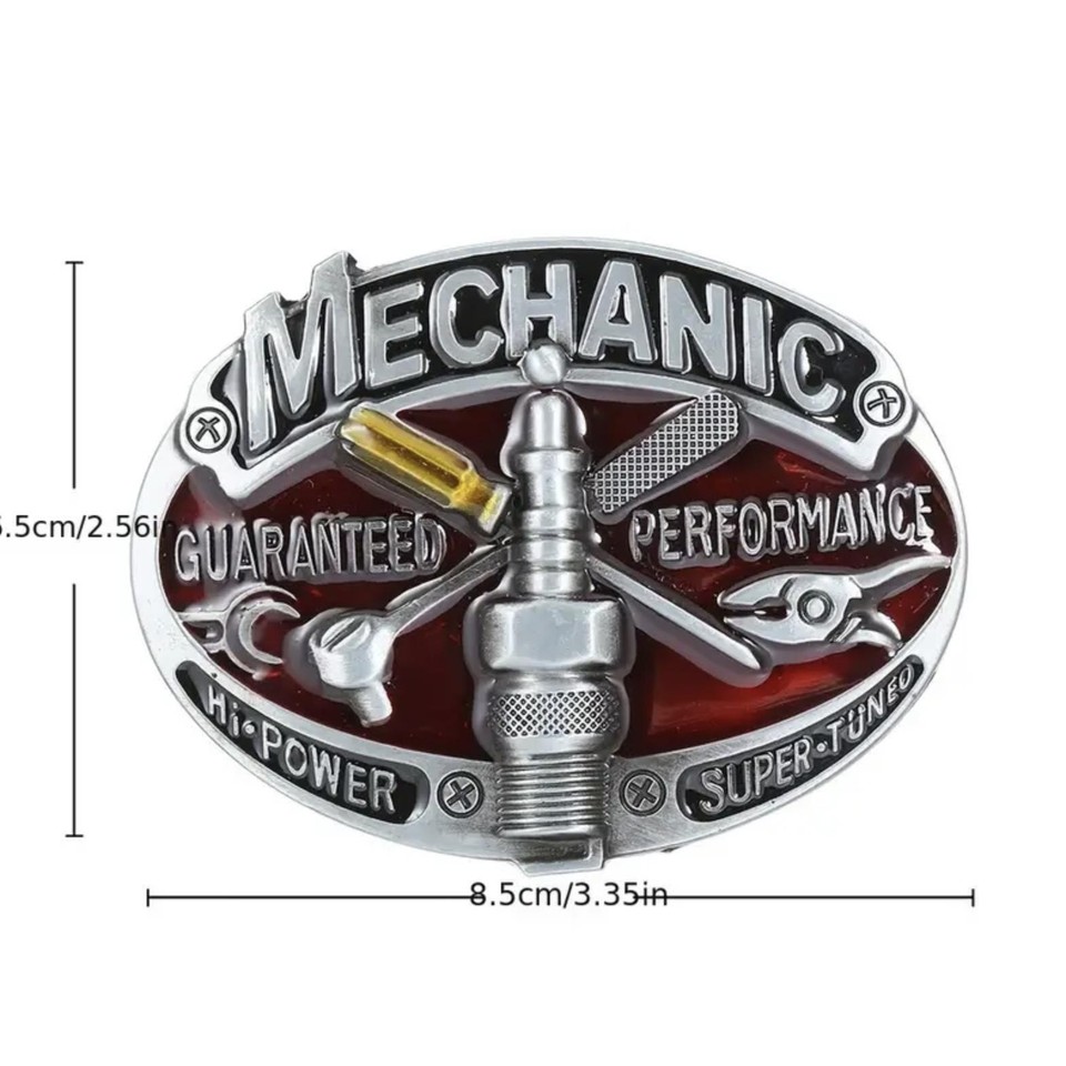 Mechanic Tools Belt Buckle Enameled, Embossed Metal Design | eBay