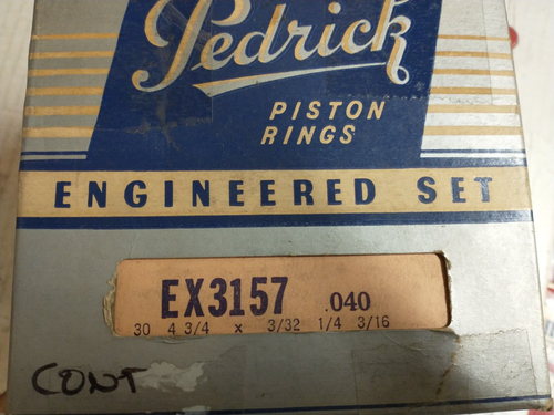 RD572 RD6572 CONTINENTAL PISTON RING SET .040 OVER EX3157 PEDRICK | eBay