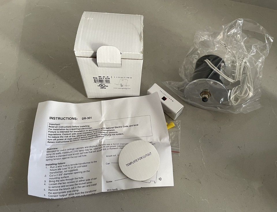 WAC Lighting DR-301-CH Beauty Spot Chrome Lamp, w/halogen bulb, NEW in ...