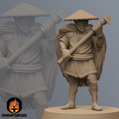 Samurai Miniature Japanese Peasant Mini Dungeons and Dragons Mini DnD ...