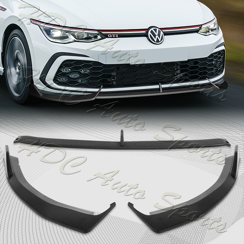 For 2021-2024 Volkswagen VW Golf GTI MK8 Matt Black Front Bumper Lip ...