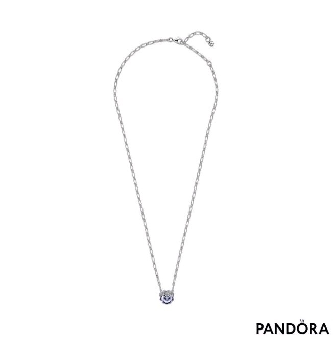 New Genuine Pandora Sterling Silver 925 Blue Pansy Flower Pendant ...