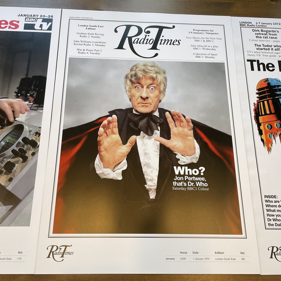 Four A2 Doctor Who Radio Times Posters Tardis Police Box Dr Who Print ...