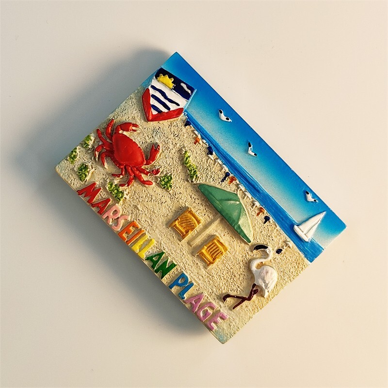 France Marseille Beach Tourism Travel 3D Resin Souvenir Fridge Magnet ...