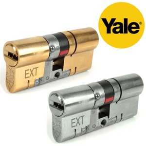 YALE 35/35 70mm PLATINUM CYLINDER LOCKS 3 Star Front Door Brass/Nickel ...