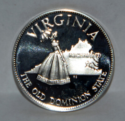 State of VIRGINIA .925 SILVER PROOF ROUND, Franklin Mint | eBay