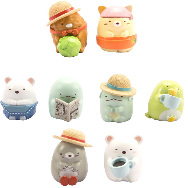 Mini Sumikko Gurashi Anime Figurines 8pcs Cute Desk Statues For Home ...
