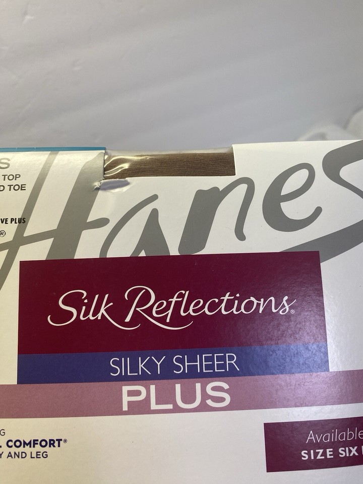 VTG Hanes Size 4-5 Plus Barely There control top silky sheer Pantyhose ...