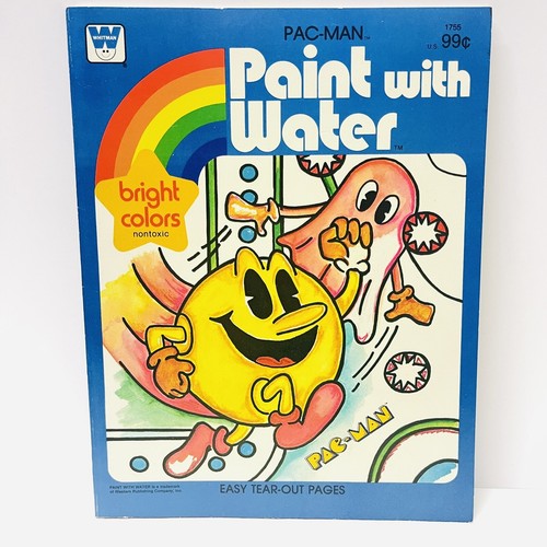 RARE Vintage 1982 Pac Man Paint with Water Book Whitman - 3 Colored ...
