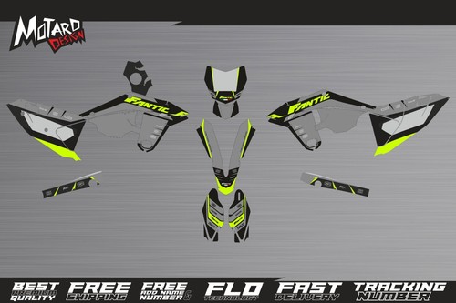 Fantic XX 125 250 2023 FLUO/NEON Graphics Kit Decals Stickers by Motard ...