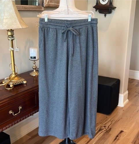 Comfy Gray Knit Wide Leg Drawstring Pants | eBay