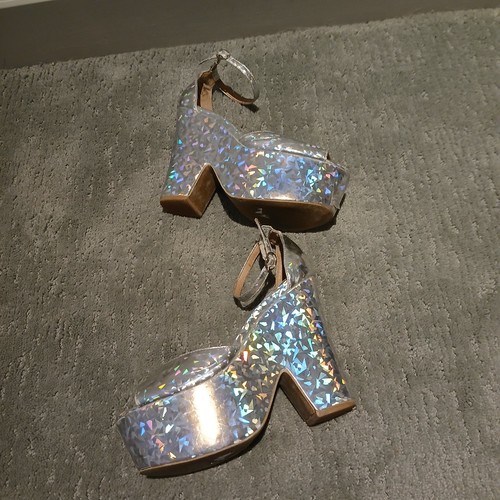 Vintage Rare Jeffrey Campbell Brazen Holographic Platform Sandals Size ...