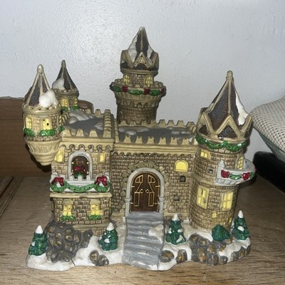 Village Square Mervyn’s 2004 Rare Fiber Optic Castle Light Up Winter ...