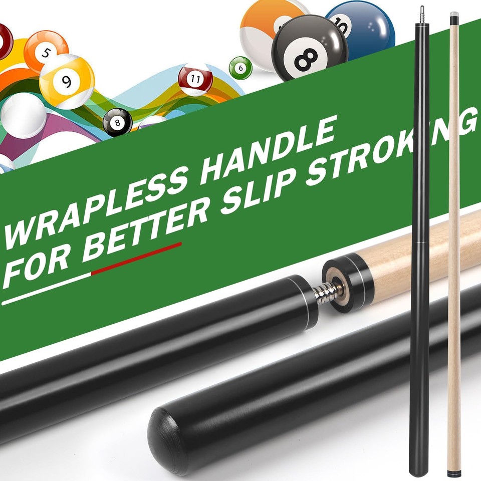 Jump Break Stick Cue, Heavy Hitter Jump Break Cue, 3 Piece Pool Stick ...