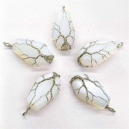 5pcs Opal Stone Coffin Tree of Life Handmade Wire Wrapped Pendants | eBay