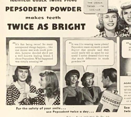 Pepsodent Tooth Powder WWII Vintage Print Ad 1942 #0279 | eBay