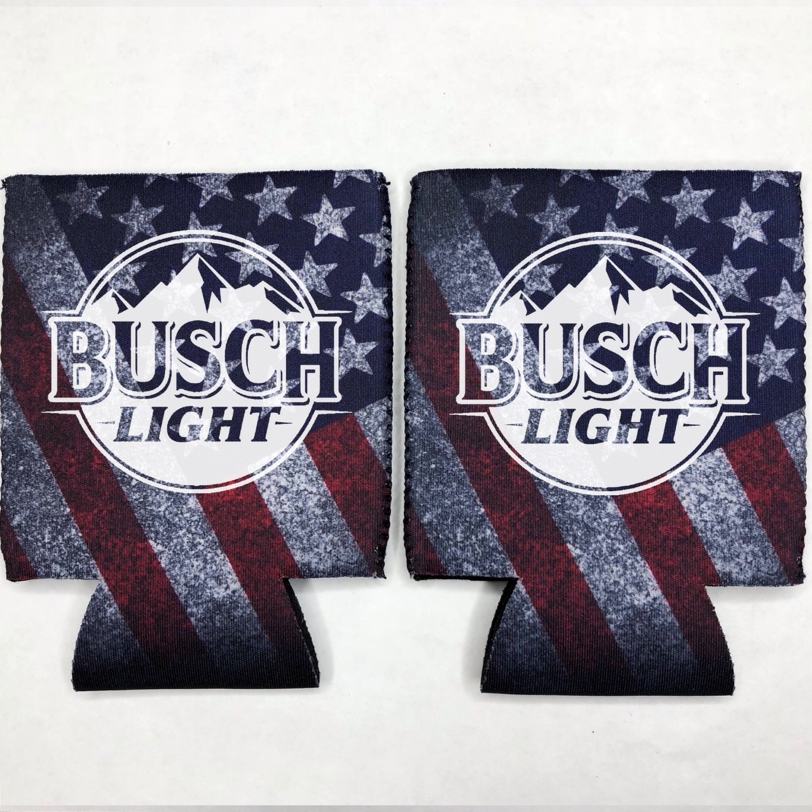 2 Busch Light Beer Can Cooler Coozie Koozie USA Flag Gift QTY 2 | eBay
