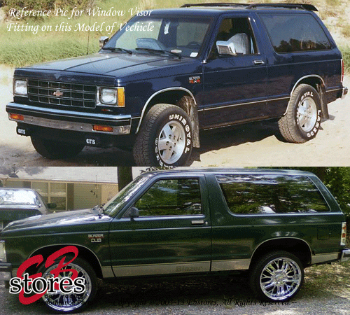 Vent Shade Outside Mount Window Visor Sunroof 3pc Chevy S10 S-10 Blazer ...