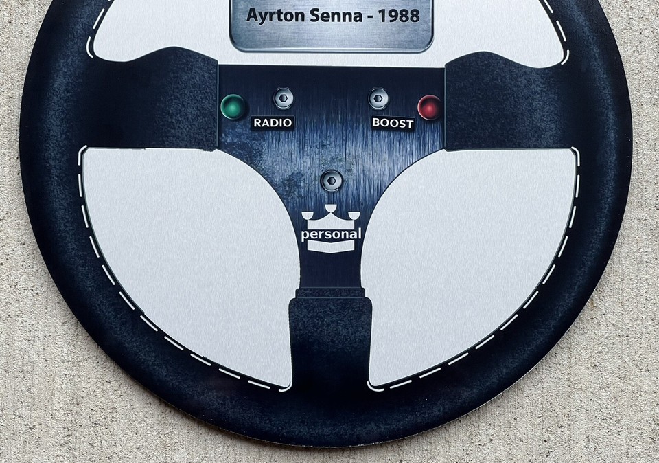 Wow Ayrton Senna 1988 Mp4/4 F1 Steering Wheel racing metal Wall Art In ...