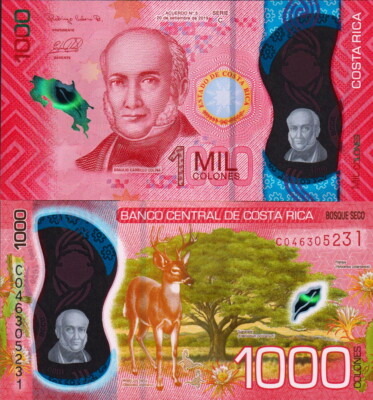 Costa Rica - 1000 Colones 2019 Polymer Fds - UNC | eBay.de