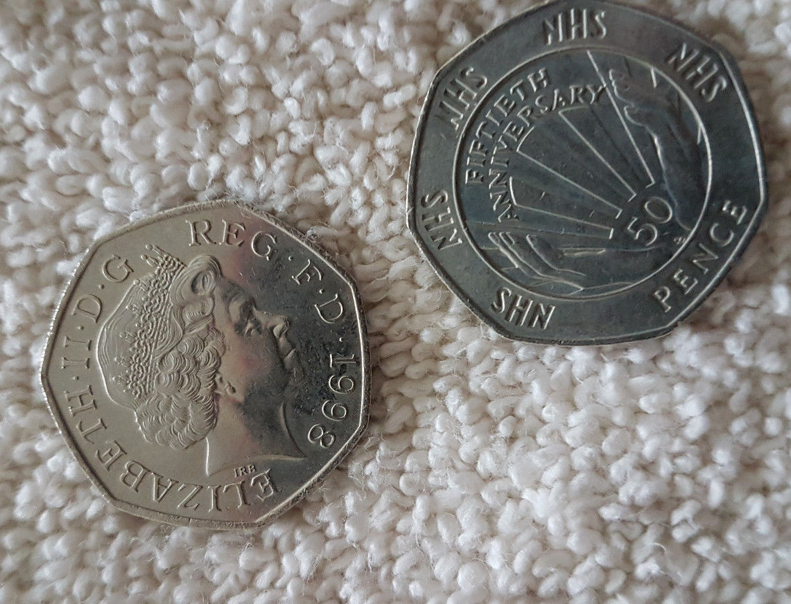 Unusual 50p (& normal) coins - Various dates and designs from 1994 ...