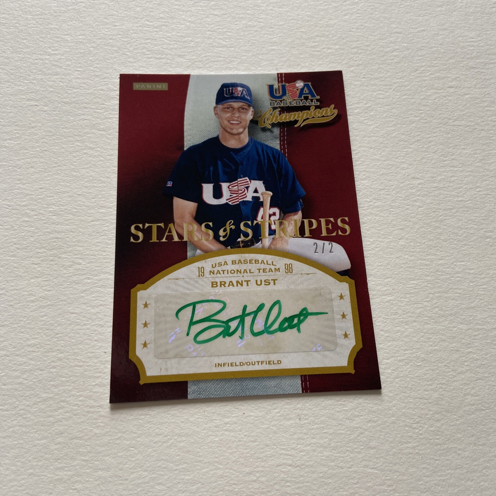 2013 Panini USA Baseball Red Signature Brant Ust Autograph Auto Green ...