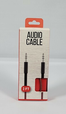 Luxshare Audio Cable, 3ft. Heavy Duty Braided Cable, (AUX3BR001) Red ...
