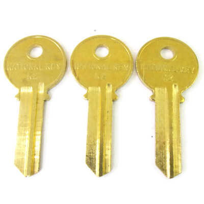 3-pcs K2 Brass Key Blanks Cole National Key | eBay