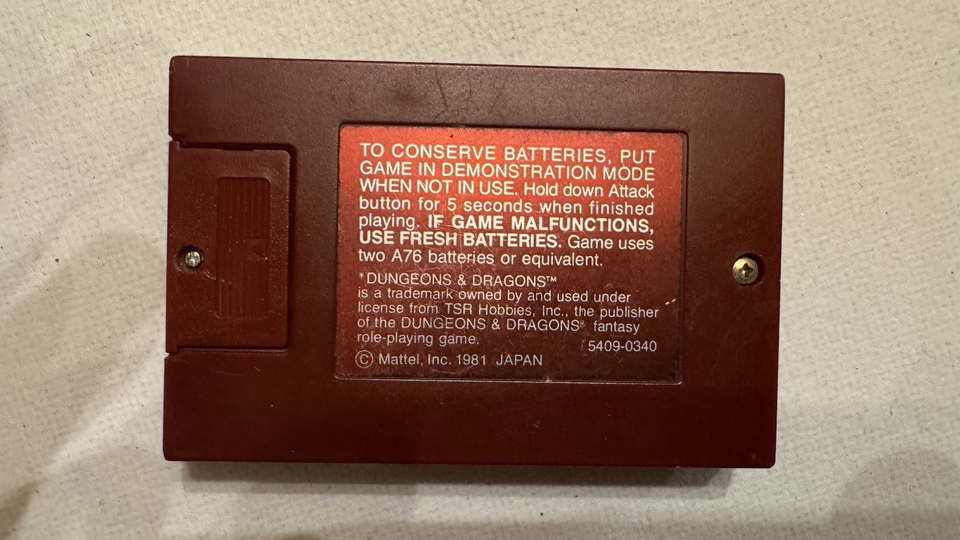 Vintage Dungeons & Dragons Computer Fantasy Game 1981 Mattel ...