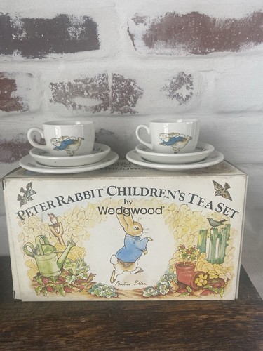 6 Piece Peter Rabbit Children's Tea Set Plates, Cups & Saucers Wedgwood ...