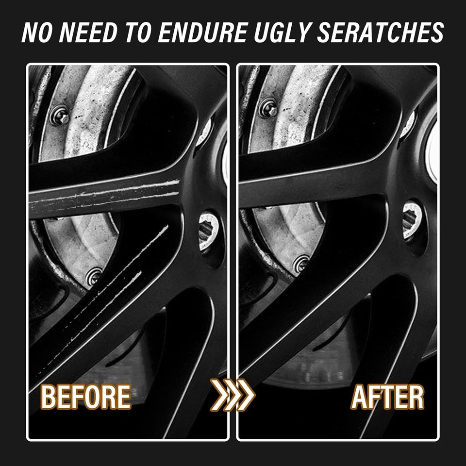 Black Rim Curb Rash Repair, Wheel Scratch Repair Kit, Gloss Black Rim ...