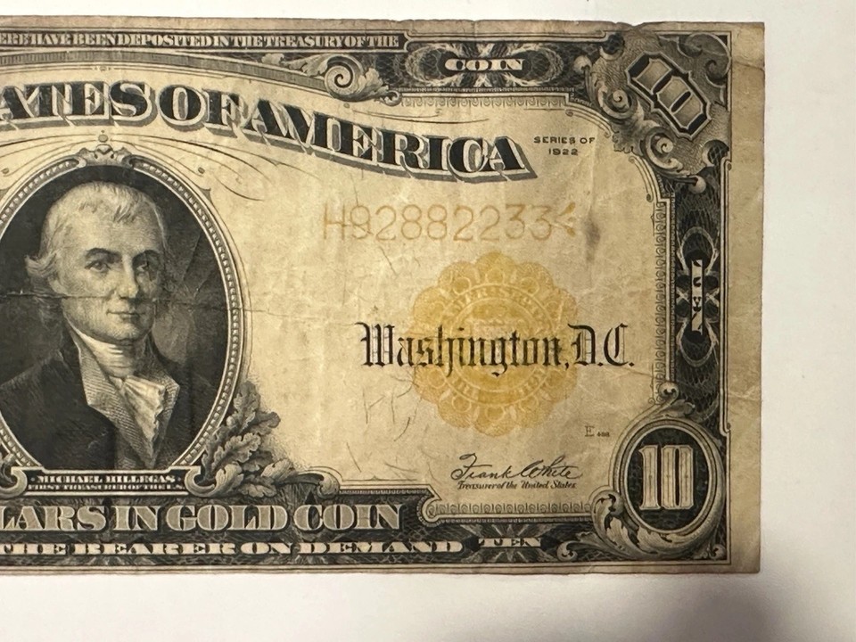 Series of 1922 $10 Ten Dollars in Gold Coin Large Note 36 | eBay