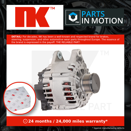Alternator fits PEUGEOT 5008 Mk2 1.2 2015 on NK 1608064580 1612380080 ...