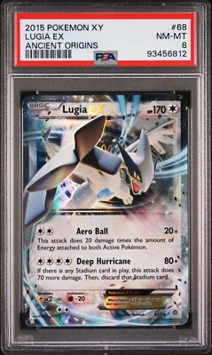 Lugia EX #68/98 Ultra Rare Holo 2015 Pokemon XY Ancient Origins PSA 8 ...