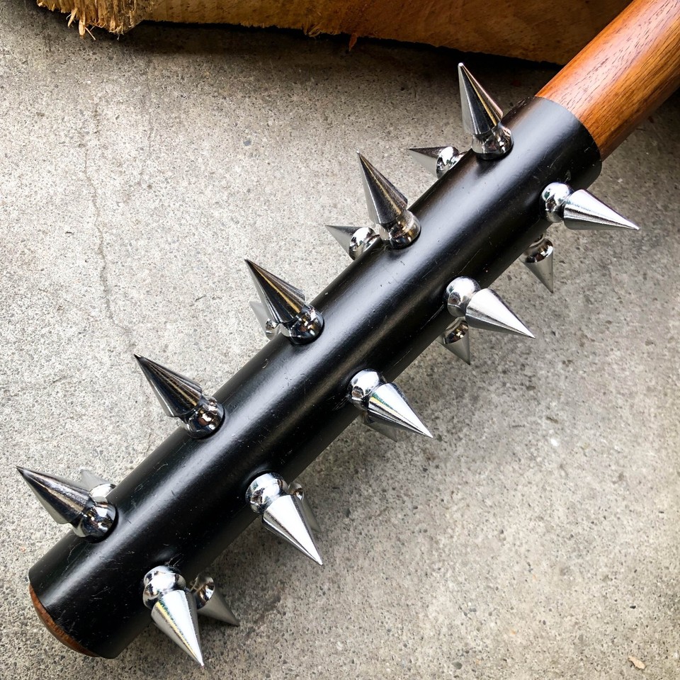 Medieval 30" Mace Wicked Spiked Wood Club SOLID Middle Ages Bat Knight ...