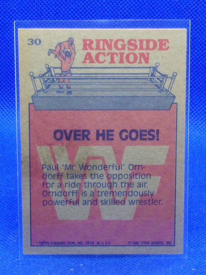 AUTOGRAPH "Mr. Wonderful" Paul Orndorff 1985 Topps WWF Ringside Action ...