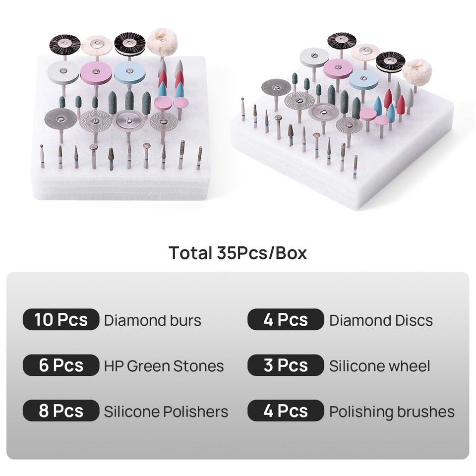 Dental Burs Composite Polishing Kit Diamond RA HP Polisher F Low Speed ...