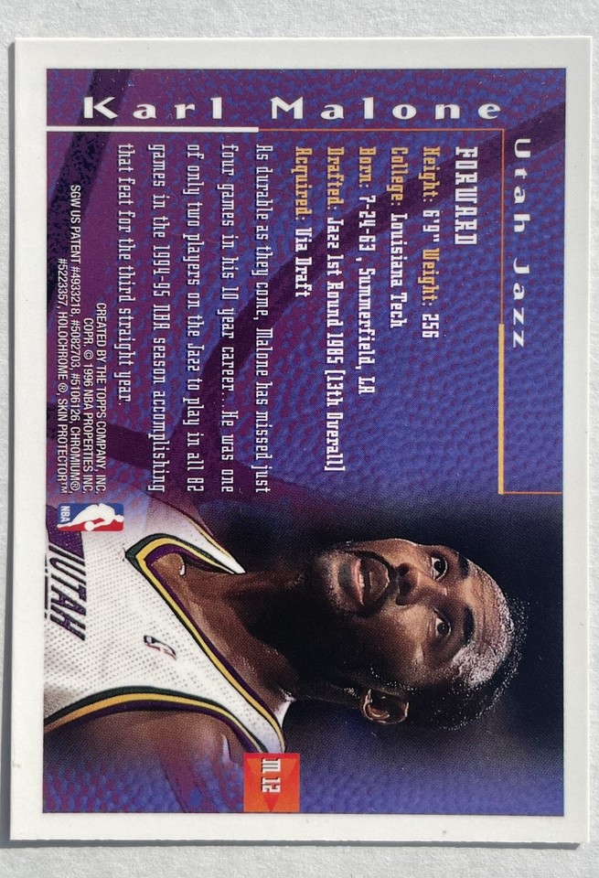 Karl Malone 1995 Finest Mystery #12 | eBay