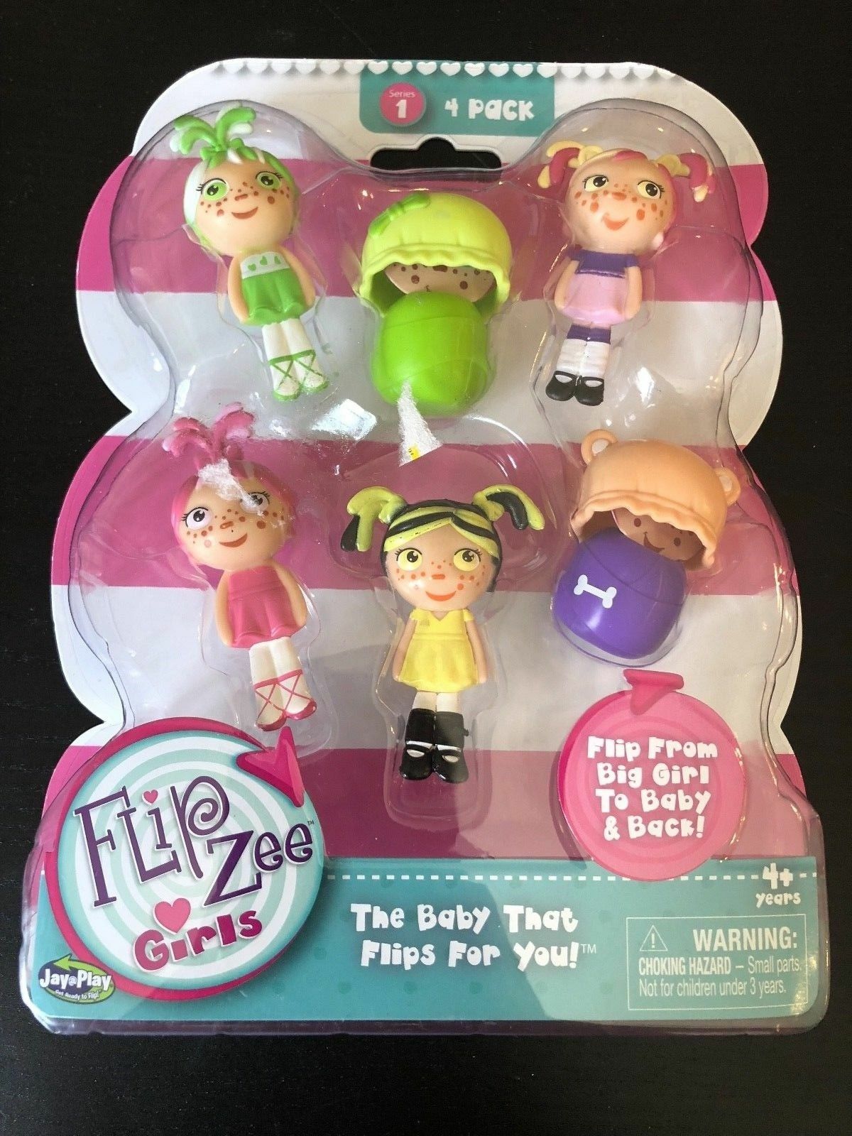 Lot of 4 2-2 Pack,2-4 Pack Play Flip Zee Girls Series 1 Big Girl To ...