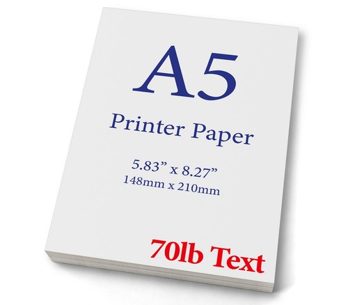 Premium A5 (8.3"x 5.83") Printer Paper - 70lb Text / 28lb Bond (105 gsm ...