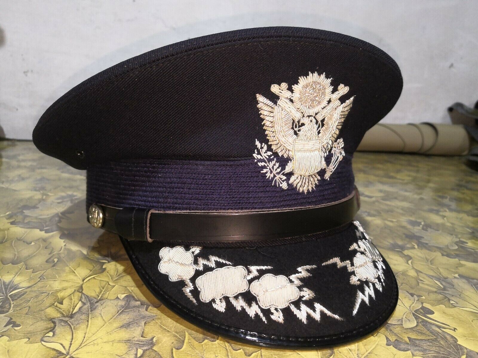 US Air Force Hat - USAF GENERAL OFFICER DIRECT BULLION EAGLE Visor Cap ...