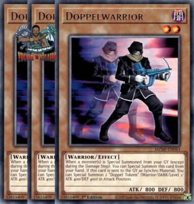 Yugioh! 3x Doppelwarrior MZMI-EN043 Rare 1st Ed NM | eBay